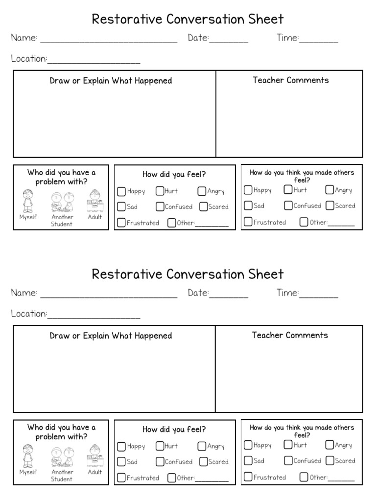 Restorative Conversation Guide for Kids | PDF