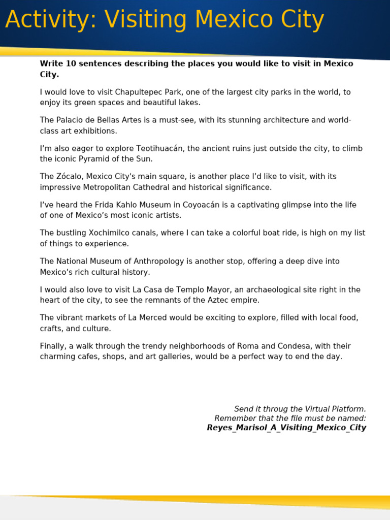 Reyes Marisol A Visiting Mexico City | PDF