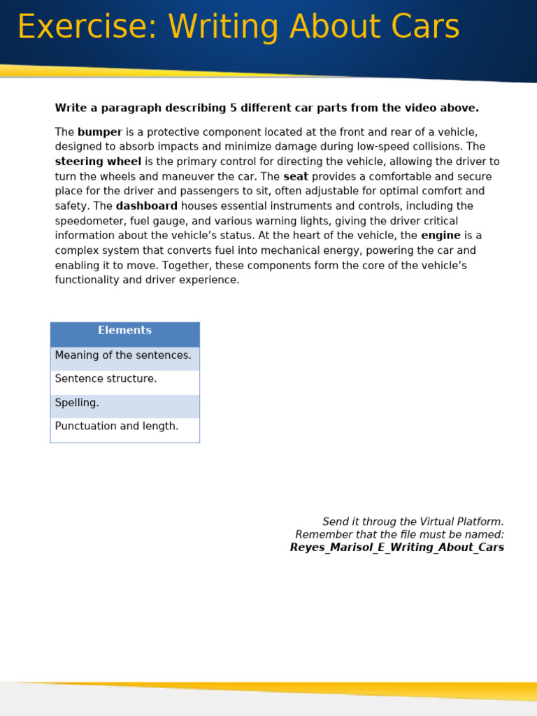 Reyes Marisol E Writing About Cars | PDF