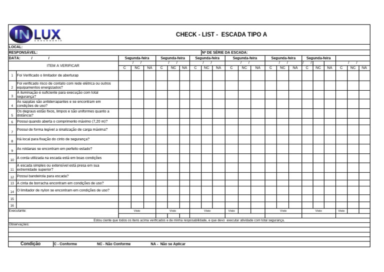 Check List Escada Simples e Extensc3advel | PDF