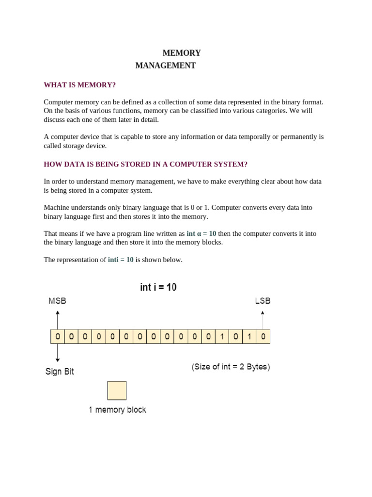 Memory Managemnet and Virtual Memeory Notes | PDF | Computer Data ...