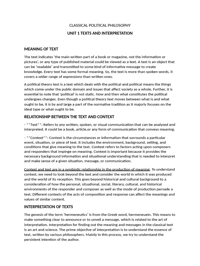 CPP Unit 1 Notes | PDF | Postmodernism | Deconstruction