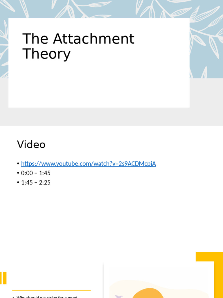 The Attachment Theory | PDF