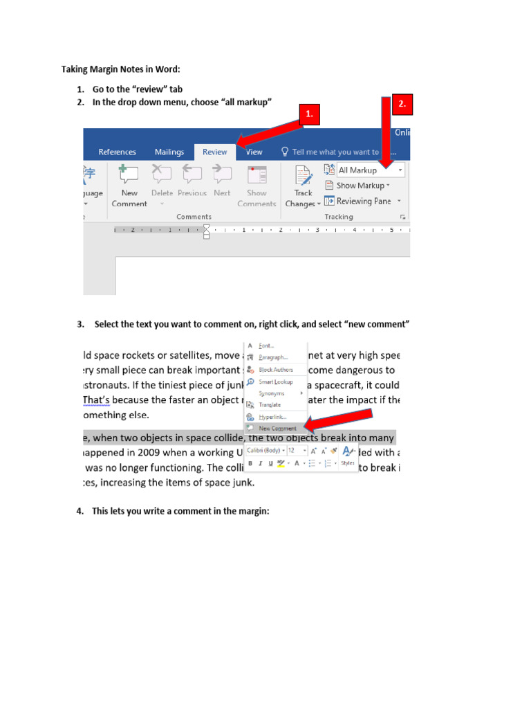 Taking Margin Notes in Word | PDF | Career & Growth