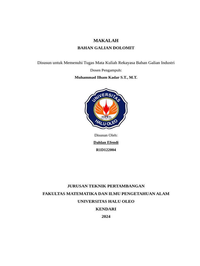 Pengolahan dan Pemanfaatan Dolomit | PDF | Griya & Taman