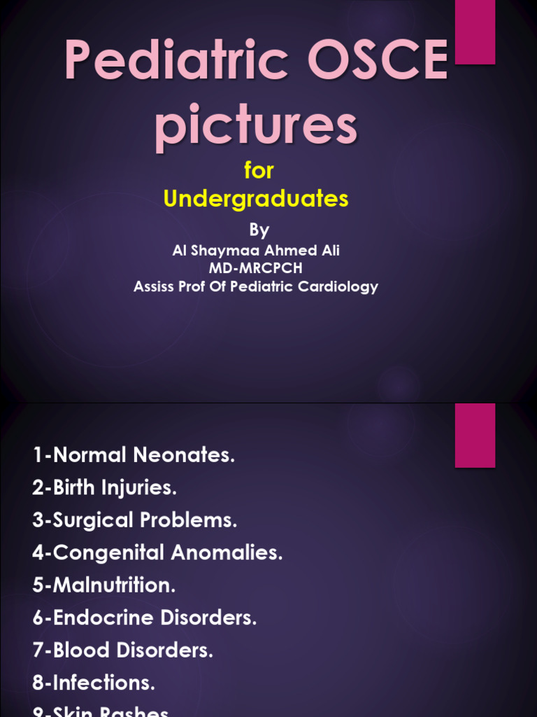 Pediatric OSCE Guide for Undergraduates | PDF | Infants | Medical ...