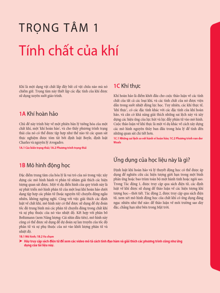 TRỌNG TÂM 1 - Tính Chất Của Khí | PDF
