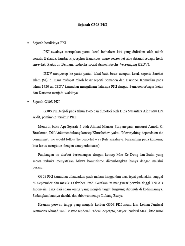 Sejarah G30S PKI | PDF