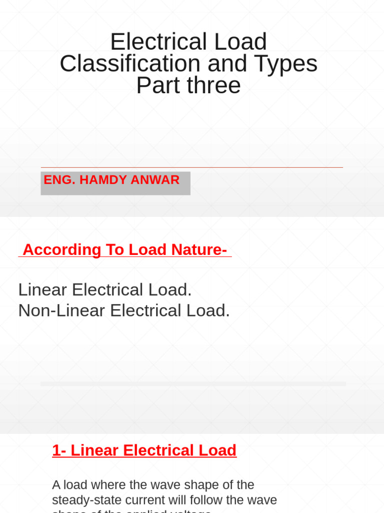 Electrical Load Classification and Types Part Three New | PDF | Electrical Impedance | Power ...