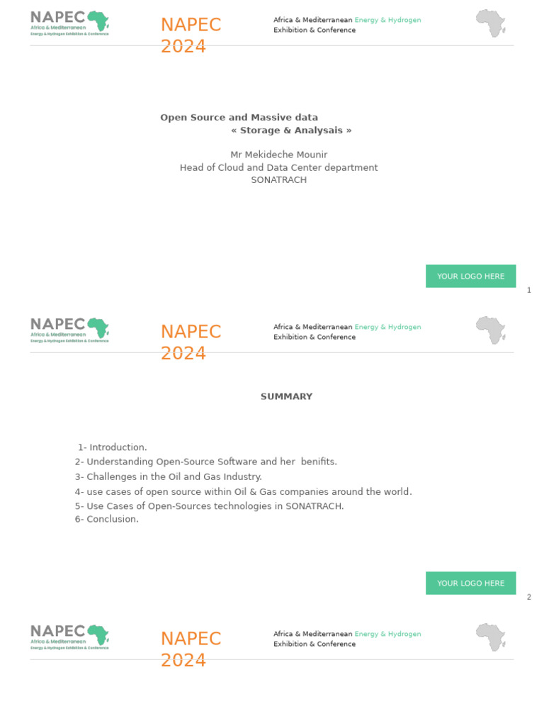 NAPEC 2024 Speaker Mekideche Mounir | PDF | Open Source | Big Data