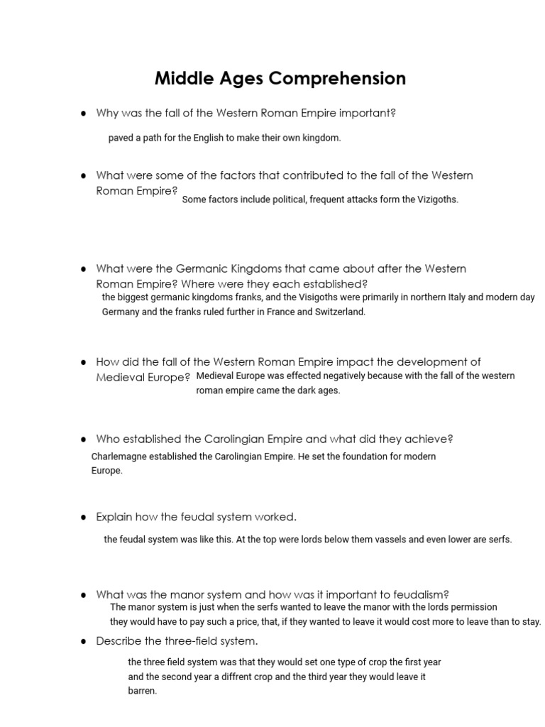 Eduardo Calero - 1 - Middle Ages Comprehension | PDF