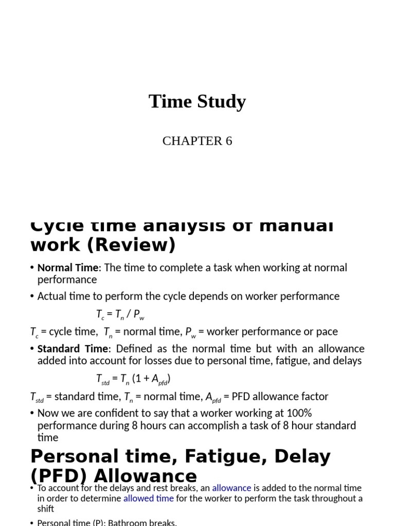 Chapter 6 Time Study | PDF | Accuracy And Precision | Measurement