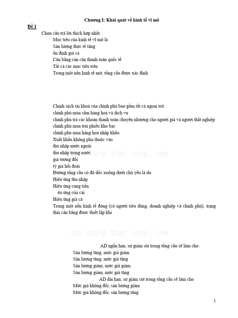 (KTVM) - Kinh-Te-Vi-Mo - Ngan-Hang-De-Vymo - (Cuuduongthancong - Com) | PDF