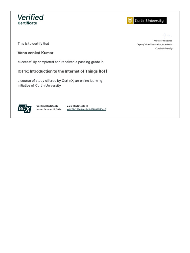 Edx Certificate of IOT | PDF