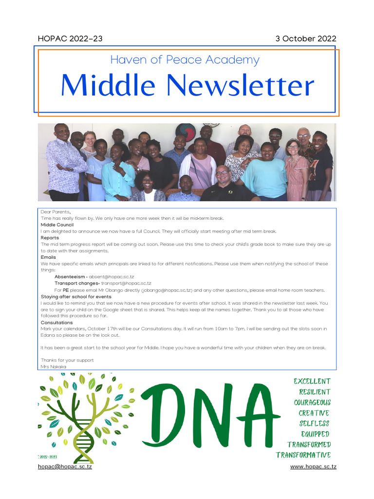 Term 1 Week 6 - 3 October - HOPAC Middle Newsletter | PDF