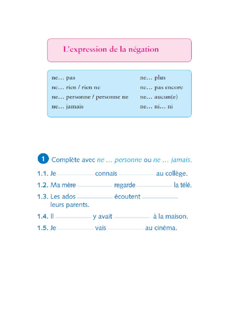 Expressions de Negation | PDF