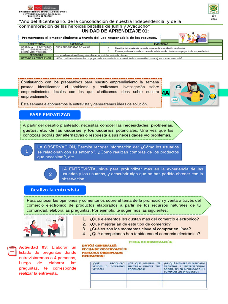 ACTIVIDAD 01 - 3ro | PDF | Iniciativa empresarial