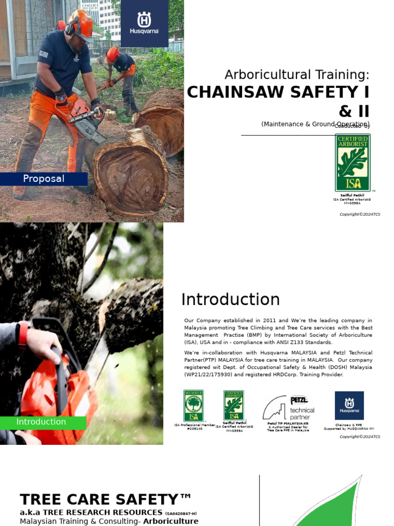 Proposal Arboricultural Training - Chainsaw Safety (Maintenance ...