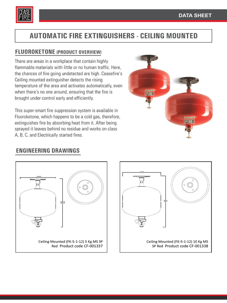 Attachment 2 - Ceiling Mounted Automatic Extinguishers | PDF | Pressure ...