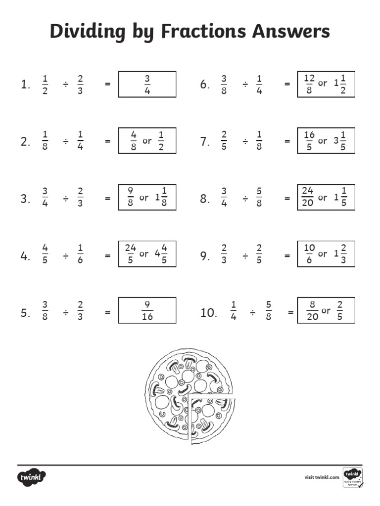 Answer Key Dividing by Fractions Activity Sheet | PDF | Teaching ...