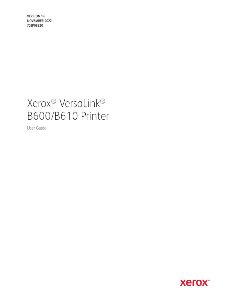 VersaLink B600 B610 SFP Ug en-US | PDF | Software | System Software
