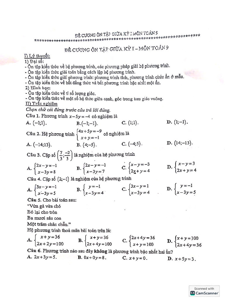 Đề cương gk1 toán 9 LQĐ-kết nối | PDF