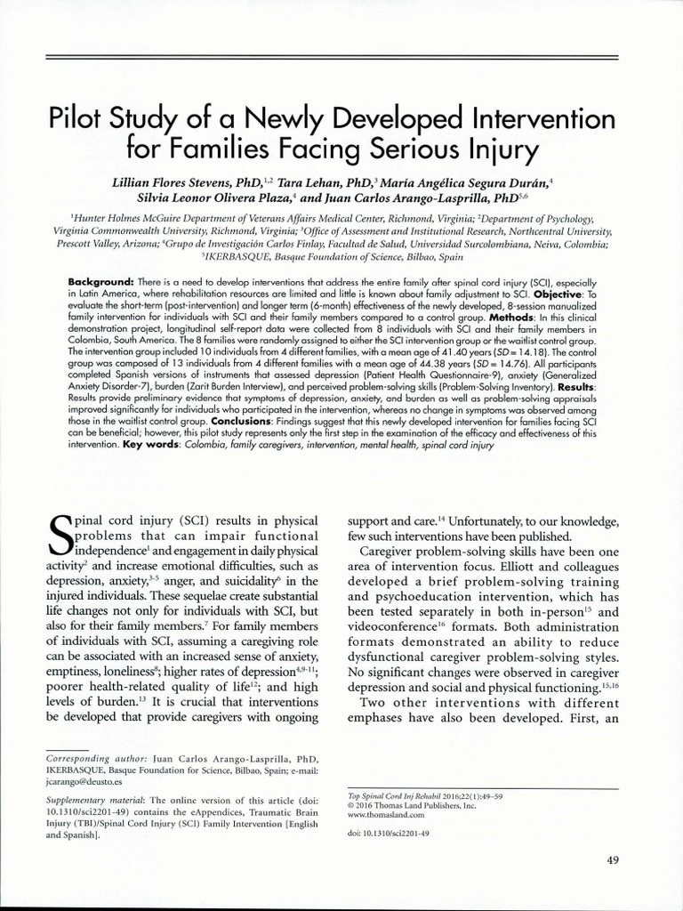 Stevens. (2016) - Pilot Study of A Recently Developed Intervention For ...