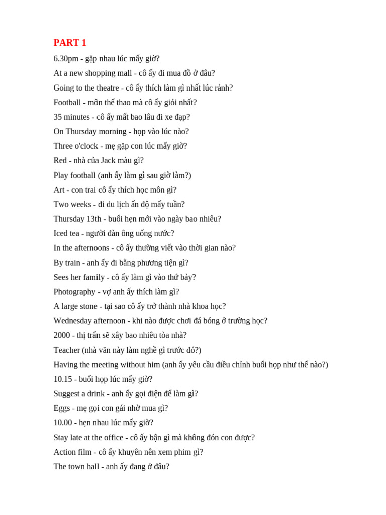 Listening Part 1 | PDF