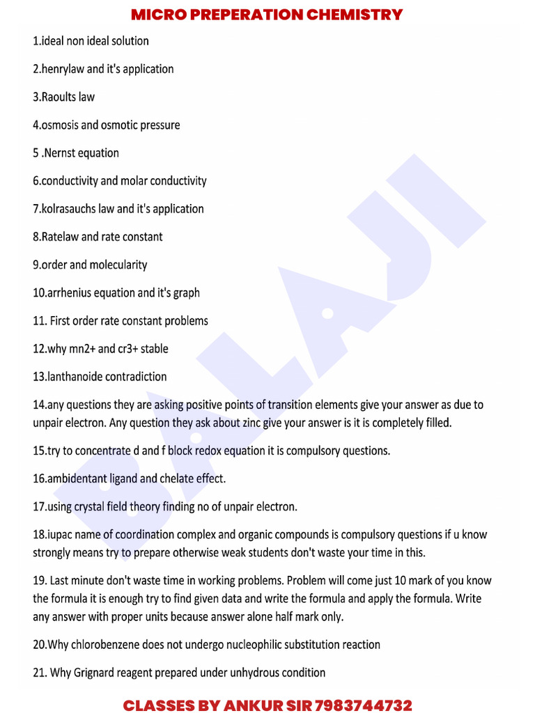 Chemistry Class 12 Micro | PDF