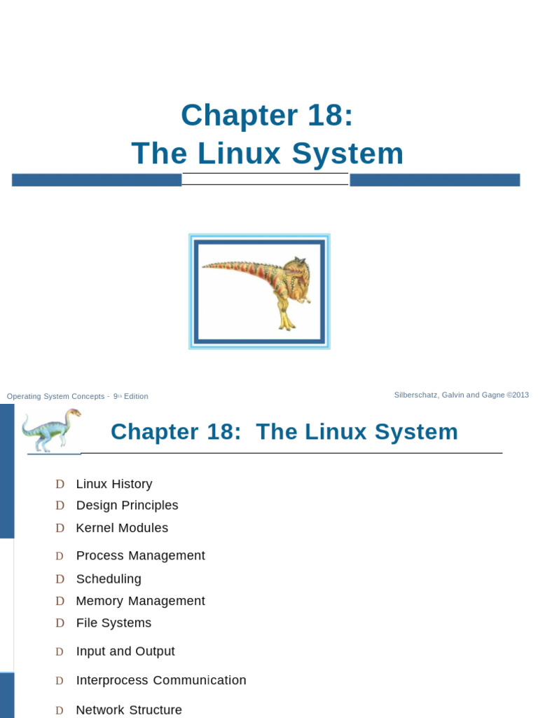 The Linux System: Operating System Concepts 9 Edition Silberschatz Ga ...