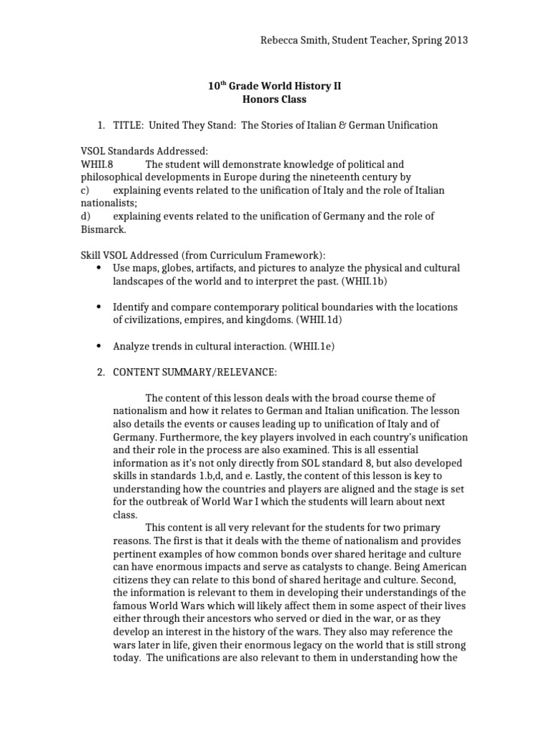 10th Grade World History-United They Stand | PDF | German Empire | Otto ...