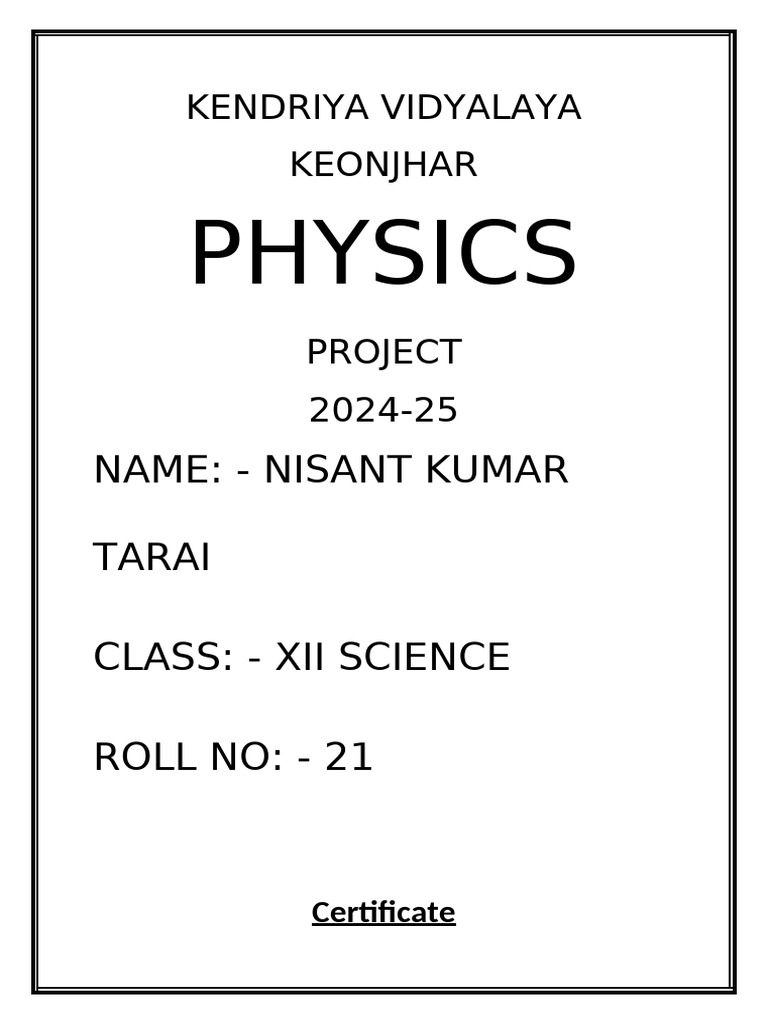 Class 12 Phy Project | PDF