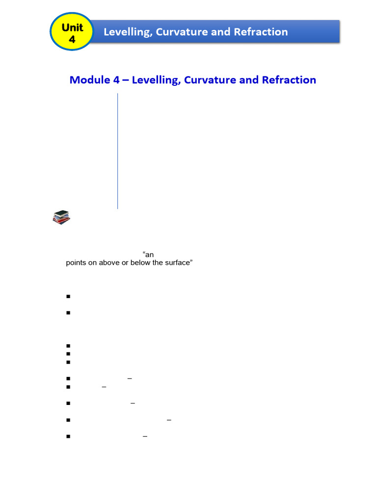 Module 5 Levelling Curvature and Refraction | PDF | Metrology