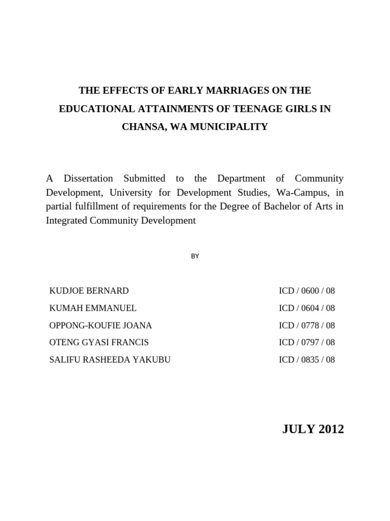 Early Marriage Edited Ultimate Print | PDF | Child Marriage | Sampling ...