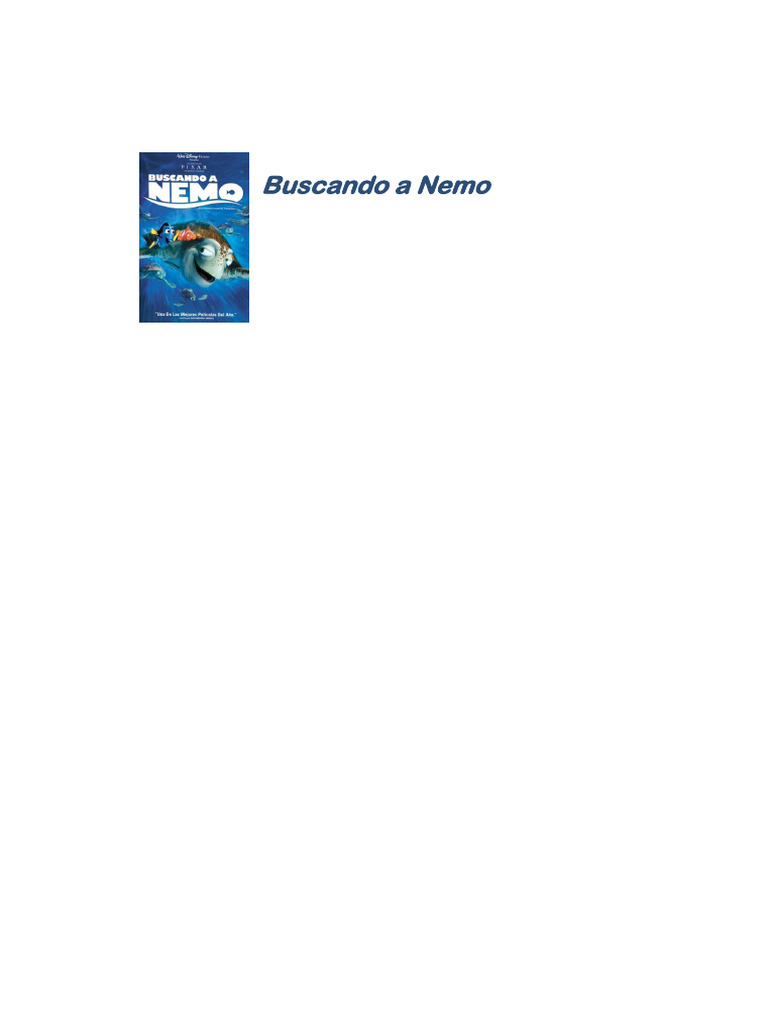Fichas Cineyeducacion Buscando A Nemo | PDF | Amor