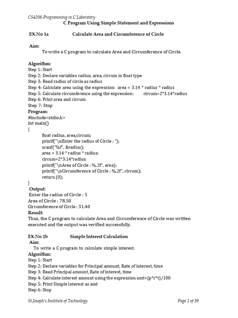 C Lab Record 2023 NEW | PDF | Pointer (Computer Programming) | String (Computer Science)