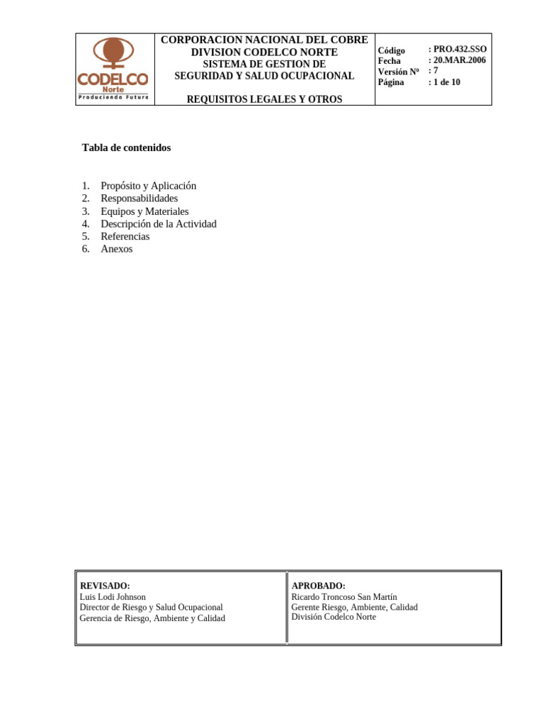 PRO.432.SSO Requisitos Legales y Otros | PDF