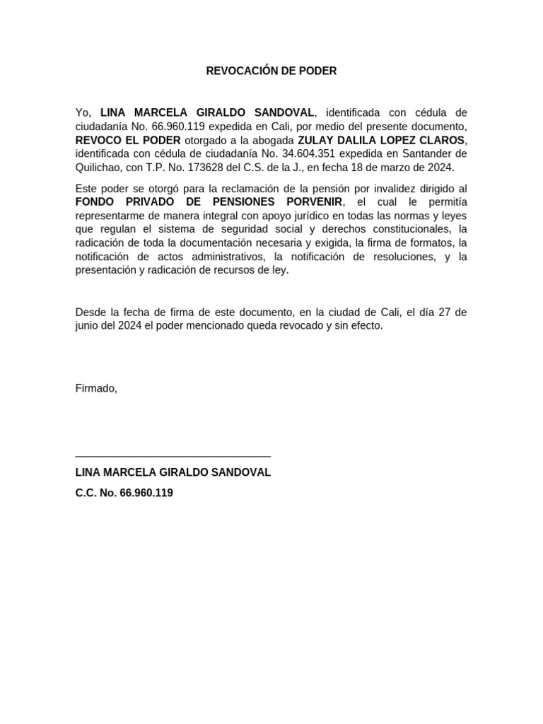 Revocación de Poder | PDF