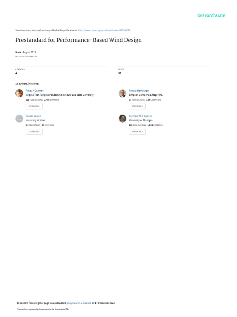 Prestandard For Performance-Based Wind Design | PDF | Strength Of ...