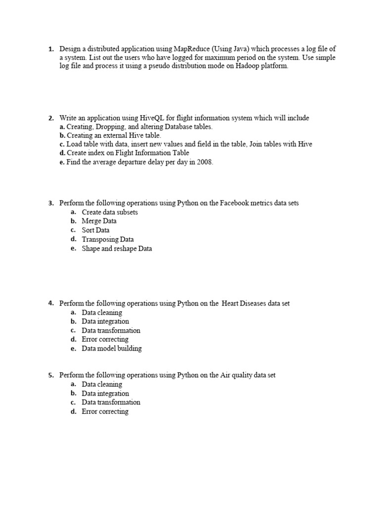 DSBDA ProblemStatements | PDF | Information Science | Computing