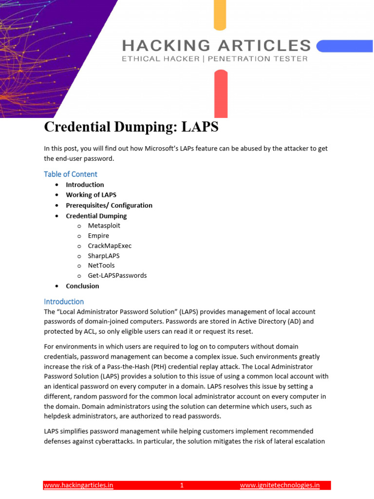 Credential Dumping-LAPS | PDF | Active Directory | Group Policy