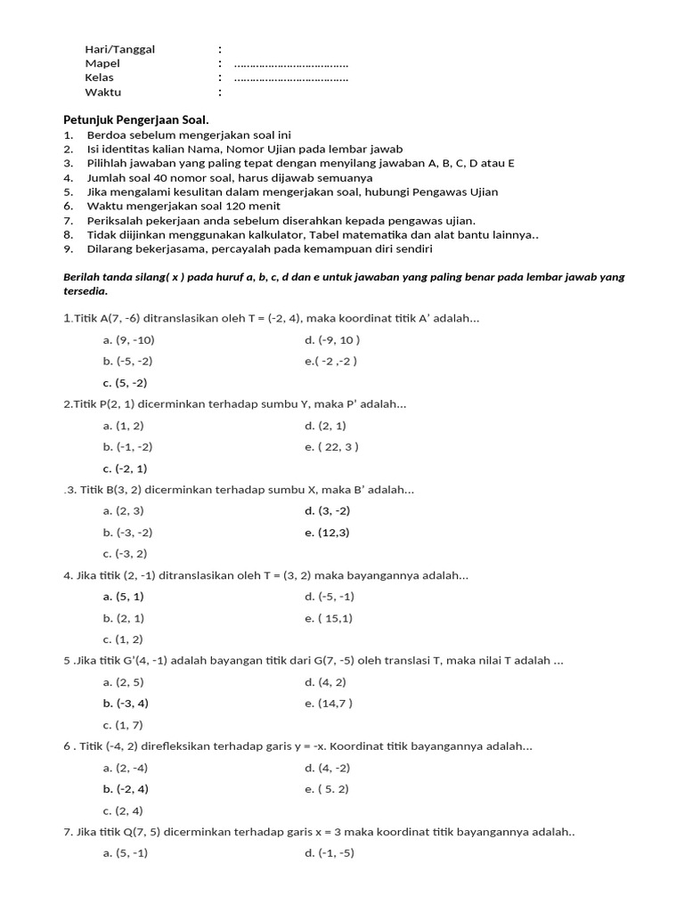 Soal Matematika | PDF