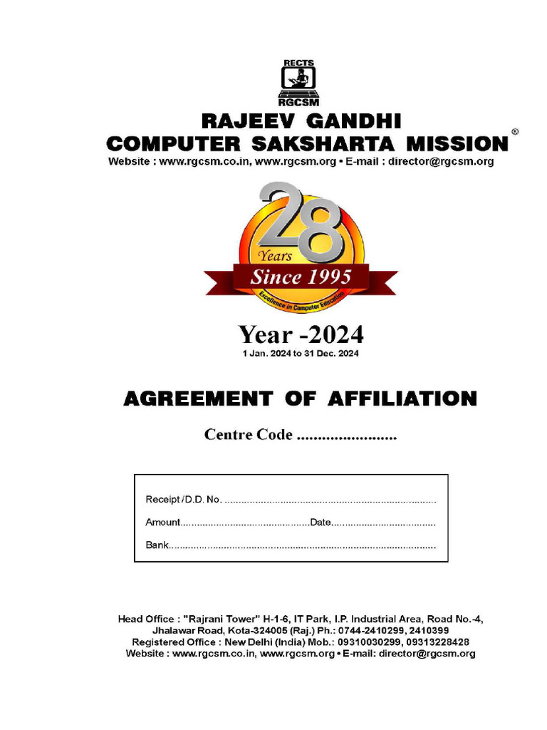 Affiliation Agreement Form-2024 | PDF
