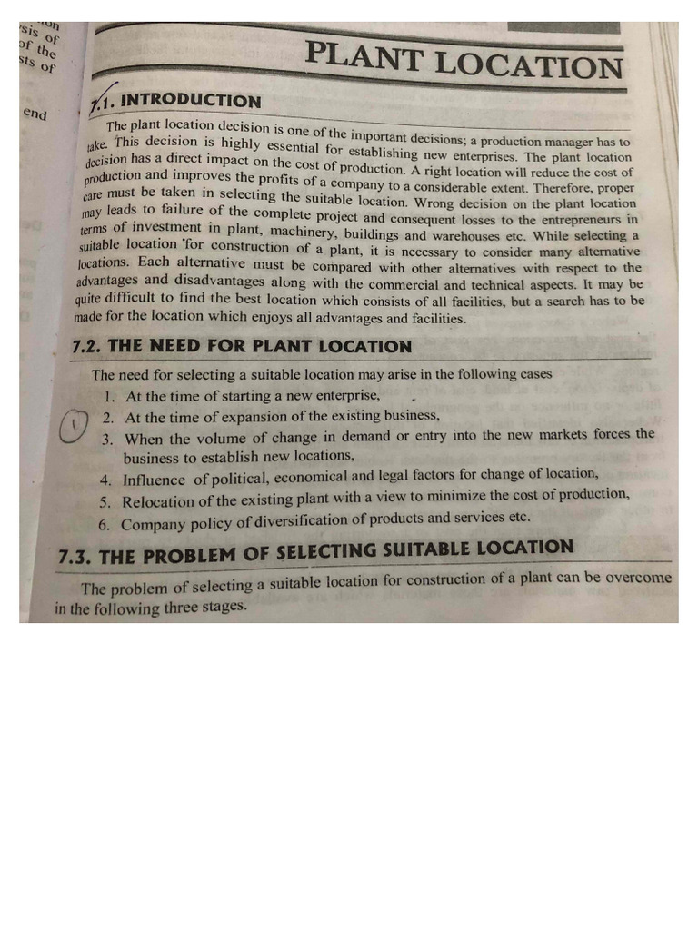 Unit - 2 Plant Location | PDF
