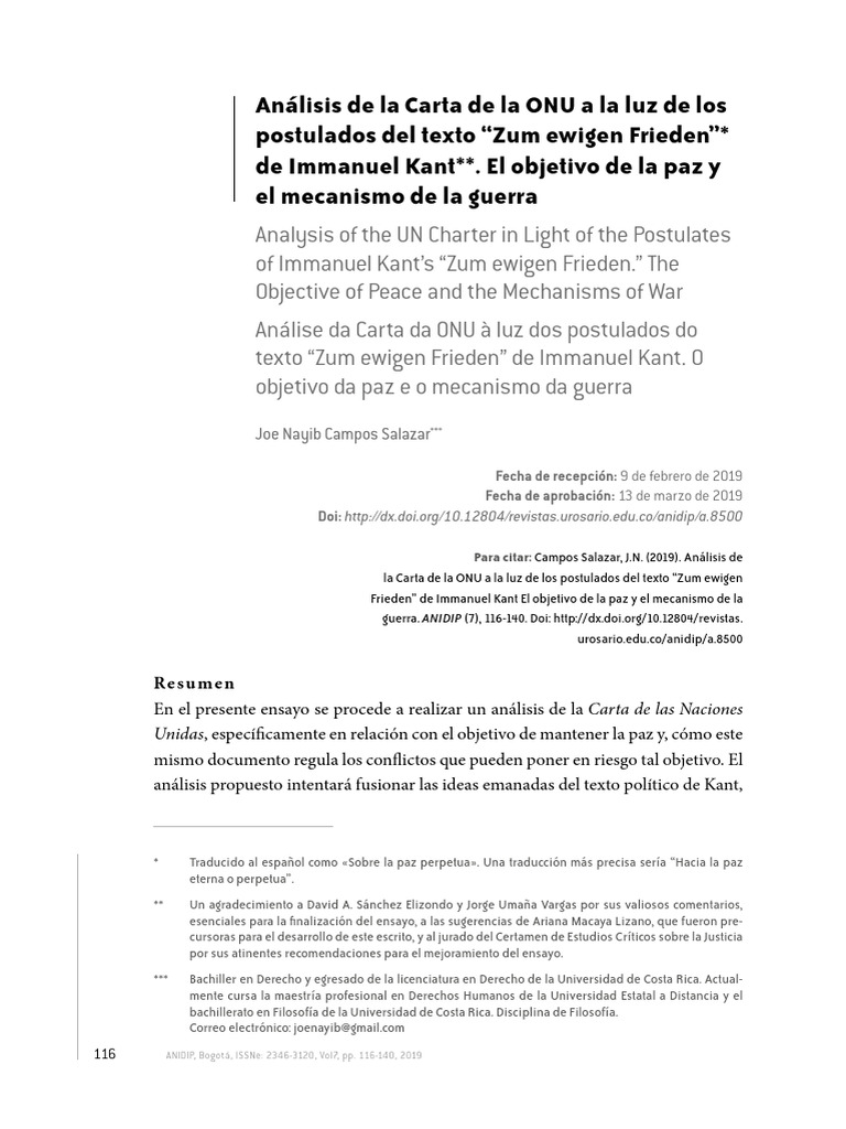 Analisis Carta Onu | PDF | Naciones Unidas | Relaciones internacionales
