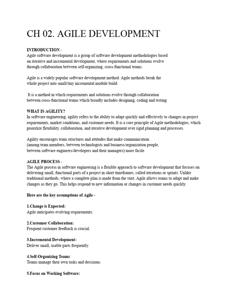 CH 02. Agile Development | PDF | Agile Software Development | Software Development Process