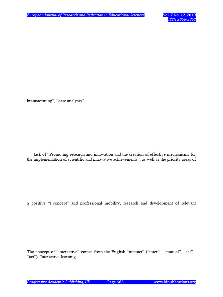 Full-Paper-IMPORTANCE-OF-INTERACTIVE-TEACHING-METHODS-IN-PROFESSIONAL-EDUCATION | PDF | Learning ...