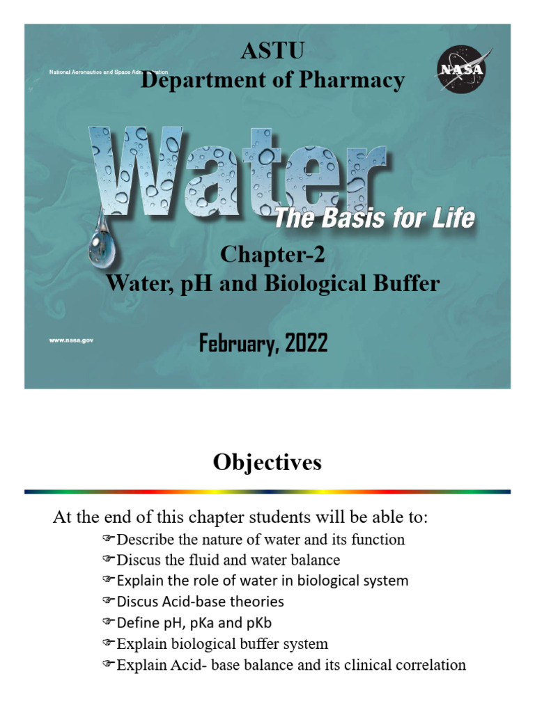 Chapter 2 Water and PH | PDF | Acid | Acid Dissociation Constant