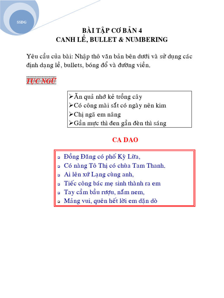 Bai Tap Co Ban 4 | PDF