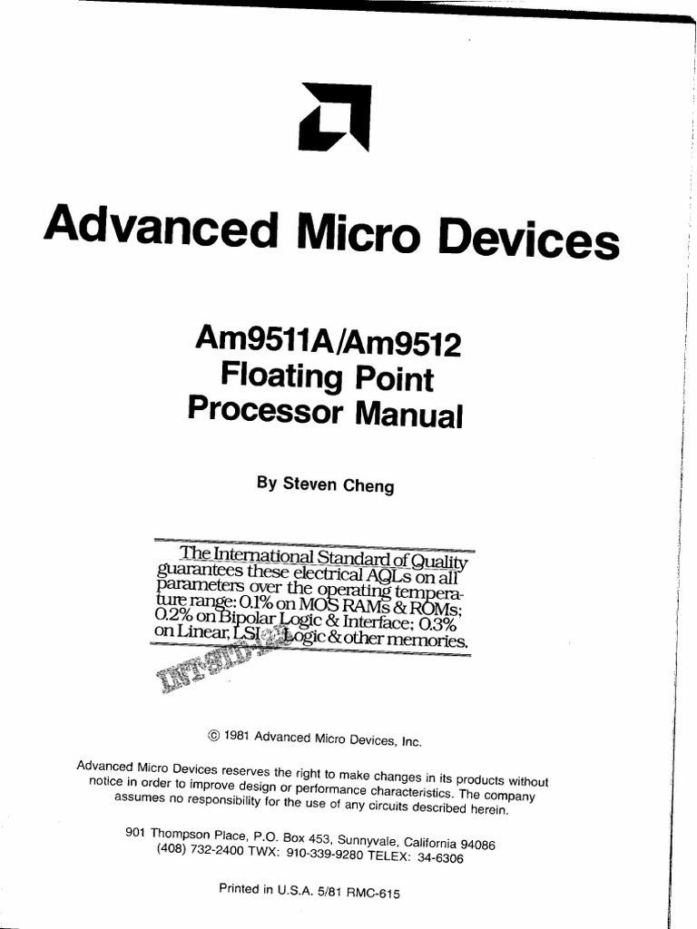 Am9511A-9512FP Processor Manual | PDF